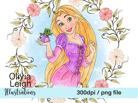 Princess Rapunzel Cute Clipart Png Files Digital Download Commercial