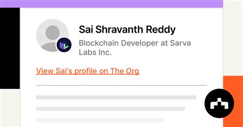 sai shravanth reddy blockchain developer at sarva labs inc the org