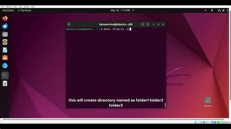 Mkdir Command To Create Directorieslinux Ubuntu Education Youtube