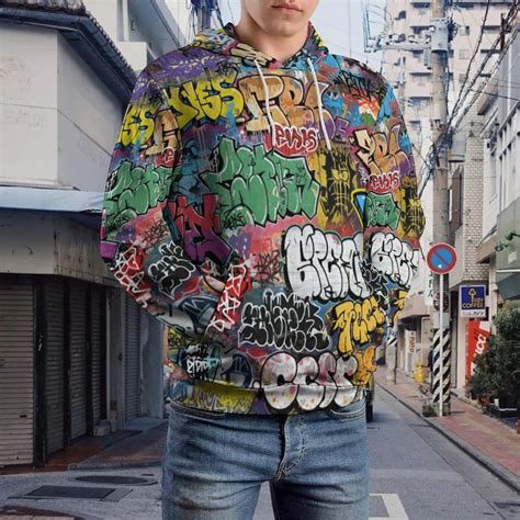 Graffiti Street Art Hoodie All Over Print Custom Sublimation Pullover