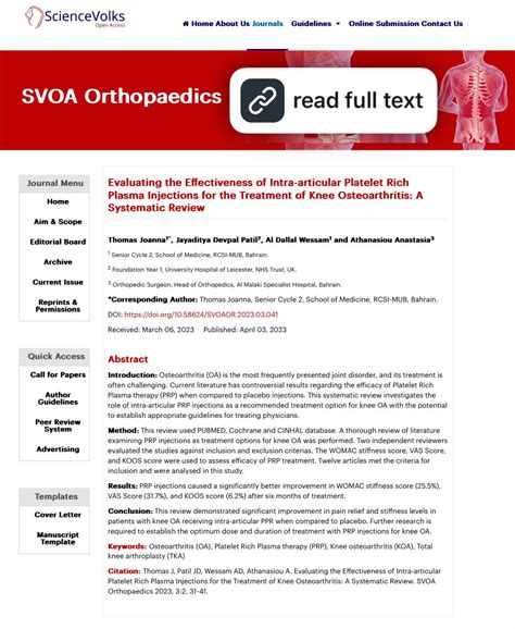 Prp Orthopedics Regenerativemedicine Anastasia Athanasiou