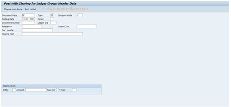 FB05L SAP Tcode Post With Clearing For Ledger Group