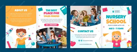 Folleto De La Escuela Infantil Dibujado A Mano Vector Gratis