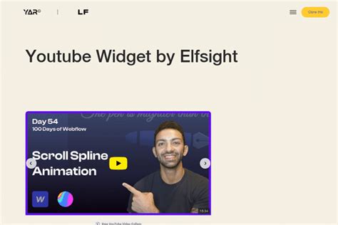 Youtube Widget Webflow