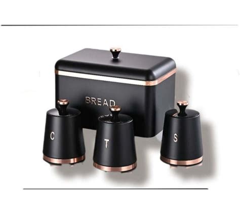 Bread Brass Grocery Container 900 Ml Black Makro
