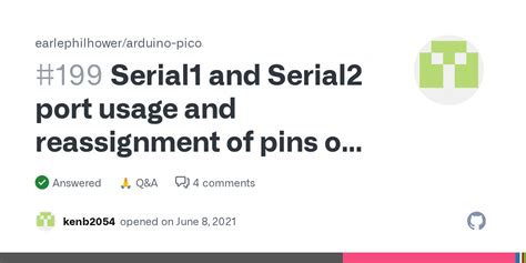 Serial1 And Serial2 Port Usage And Reassignment Of Pins On Arduino Pico