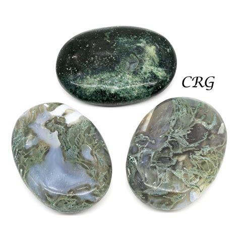 Moss Agate Palm Stone 2 Inches 1 Piece Crystal River Gems
