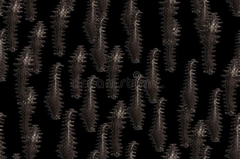 Abstract Dark Worm Seamless Pattern 3d Illustration Background Stock