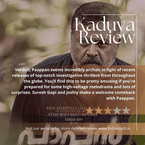 Paappan Movie Detailed Review | Reviews, Female police officers, Thriller