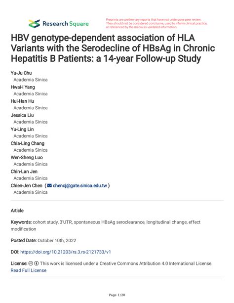 Pdf Hbv Genotype Dependent Association Of Hla Variants With The