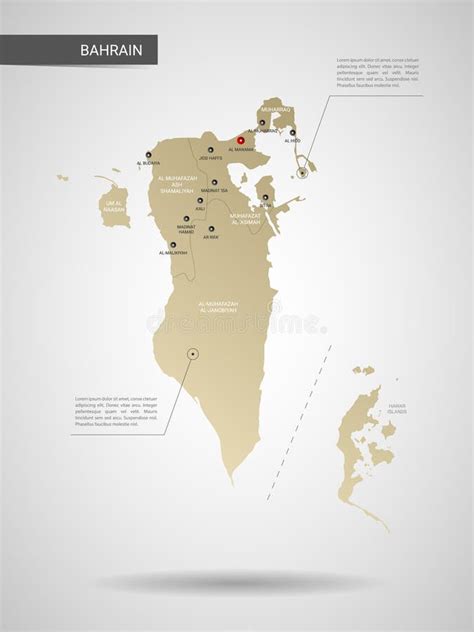 Vector Map Of Bahrain High Detailed Country Map With Division Cities
