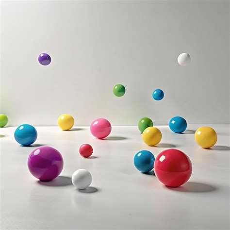 A Colorful Array Of Balls Are Floating In The Air Creating A Playful Premium Ai Generated Image