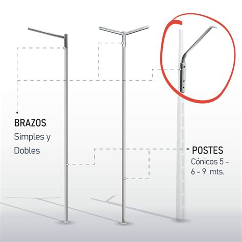 Brazo Luminaria Pposte Concreto Ferrelectrica Materiales Electricos