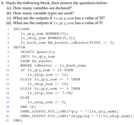 Solved Study The Following Block Then Answer The Chegg