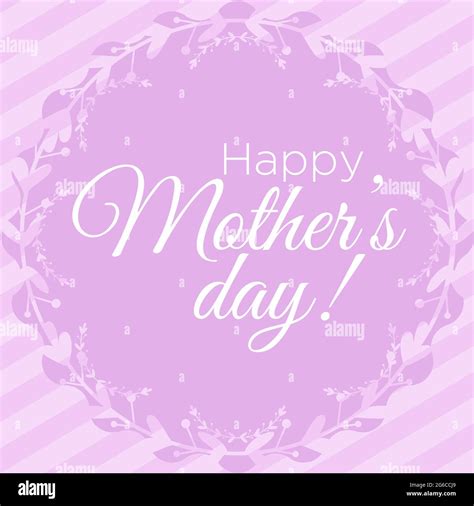 Vector Illustration Of Mother S Day Greeting Card With Flowers In Flat Vintage Design Stock
