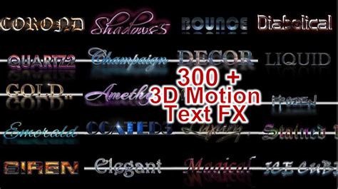 300 3D Text FX Motion Customizable Unique Fonts Styles Text Designer in Powerpoint - Etsy