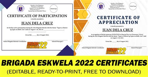 Deped Brigada Eskwela Certificate Template Pdf Philippines Porn Sex Picture