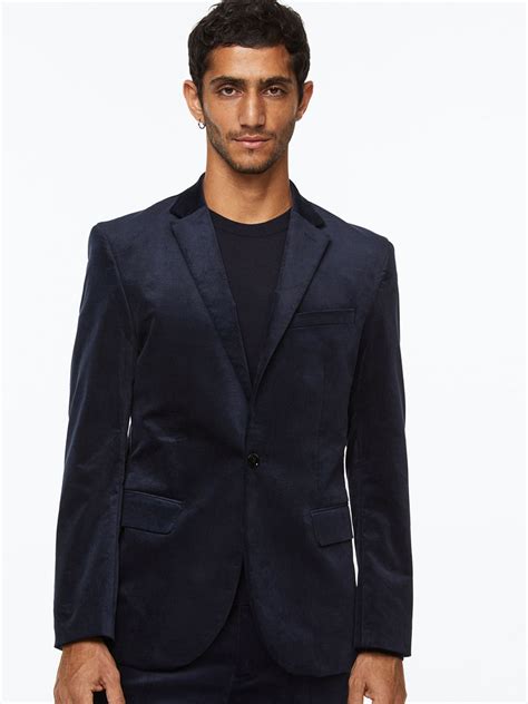 Buy Handm Men Slim Fit Velvet Blazer Blazers For Men 21031360 Myntra