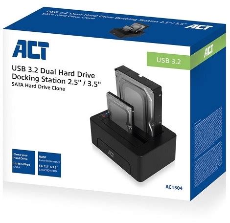 Act Dual Docking Station Usb Gen Usb Voor En Inch Sata Hdd Ssd Opus Nederland Bv