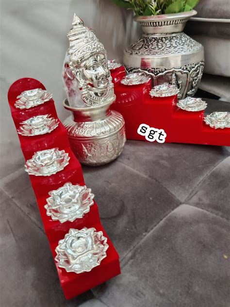 Arya Lakshmi Full Set German Silver Astalakshmi Design Kalsha With A