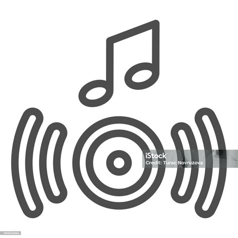 스피커 음파 및 노트 라인 아이콘 사운드 컨셉 흰색 배경의 라우드 스피커 벡터 사인 모바일 컨셉 및 웹 디자인을 위한 윤곽 스타일 아이콘의 음악 벡터 그래픽 10에 대한