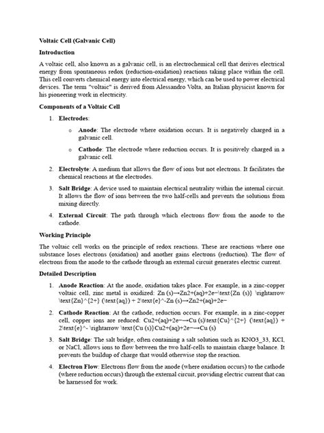 Voltaic Cell Pdf