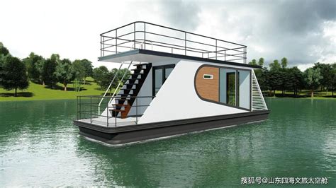 水上漂浮太空舱 船屋民宿 水上民宿房 钓鱼筏 水上餐厅 海上湖边船屋 漂浮屋 建筑 生产 现代科技