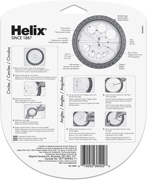 Buy Helix Angle And Circle Maker With Integrated Circle Templates 360