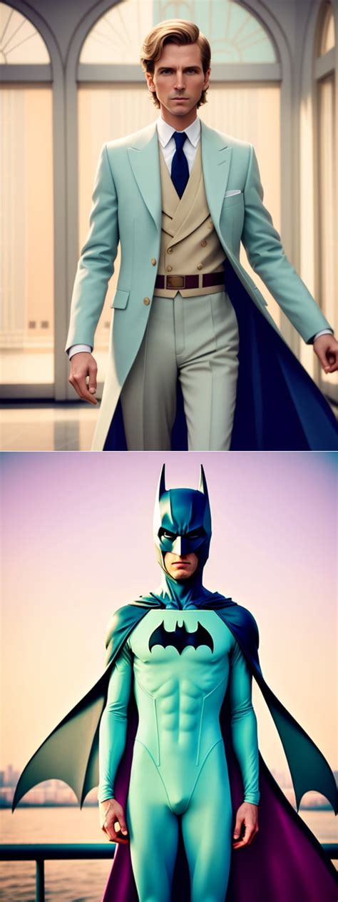 Superheroes Wes Anderson Style Series Bruce Waynebatman Ai