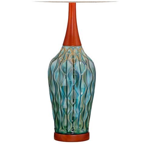 360 Lighting Rocco 30 High Blue Teal Ceramic Table Lamps Set Of 2