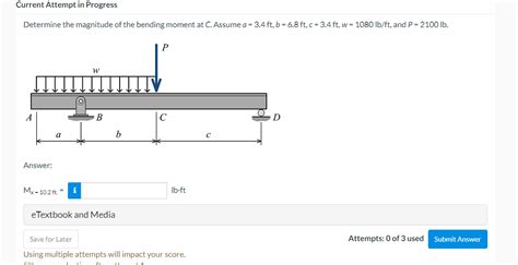 Solved Current Attempt in Progress Determine the magnitude | Chegg.com