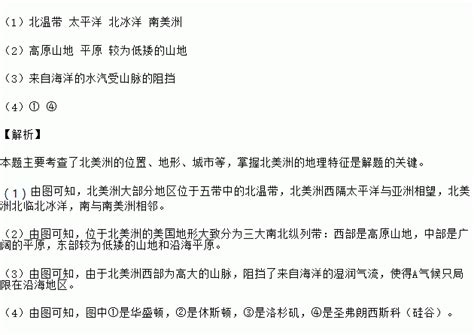 甲图为北美洲地形图 乙图为北美洲气候类型分布图 读图完成下列问题 1 了解北美洲的地理位置 北美洲大部分地区位于五带中的 带 北美洲西隔 洋与