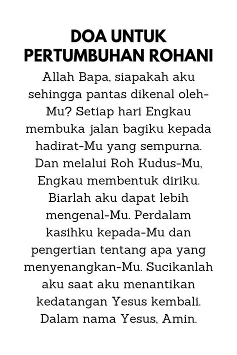 Doa Untuk Pertumbuhan Rohani Kata Kata Indah Kutipan Alkitab Rohani