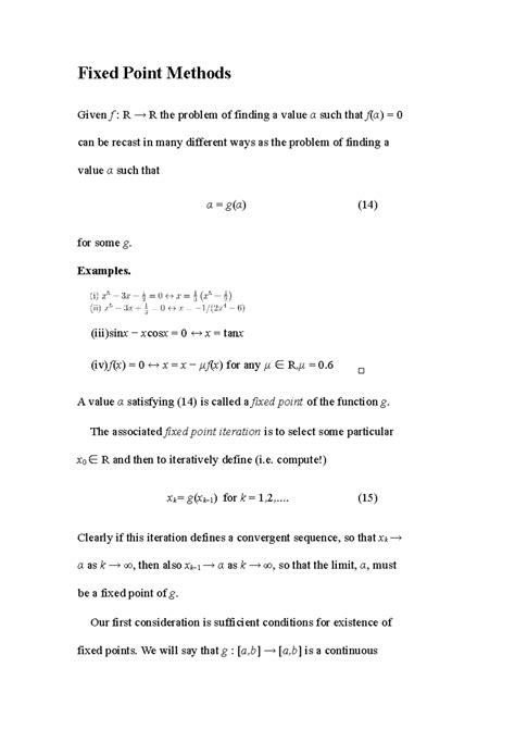 Cm 6 Fixed Point Methods Fixed Point Methods Given F R → R The Problem Of Finding A Value