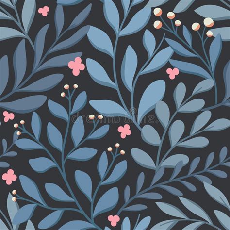 Floral Vector Seamless Pattern Delicate Botanical Wallpaper Repeatable Background With Leaves