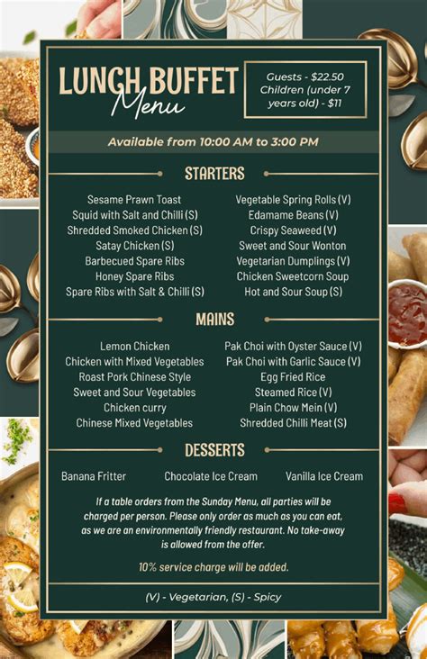 Attractive Lunch Buffet Menu Template For Events