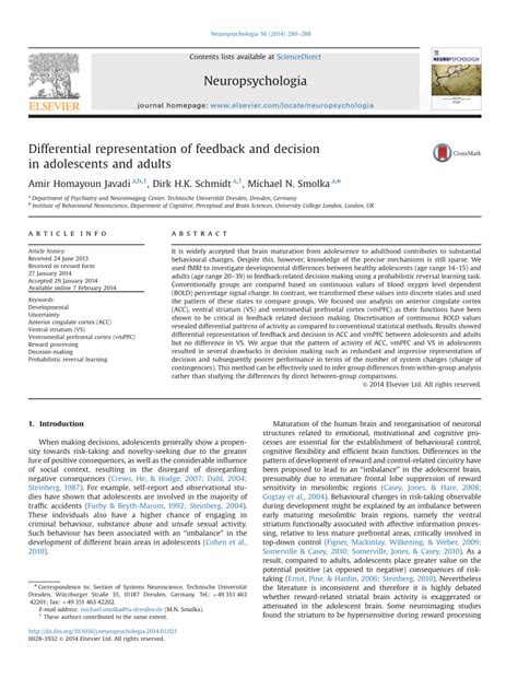 Pdf Differential Representation Of Feedback And Decision In