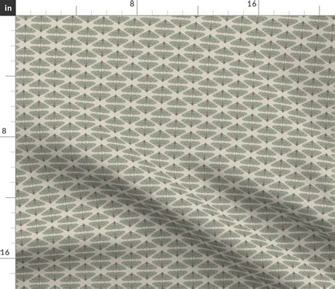 Small Geo Moth Insect Beige Sage Green Fabric Spoonflower