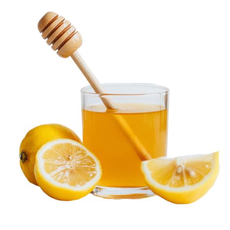 Refreshing Honey Lemon Juice Served In A Glass With Fresh Lemon Halves