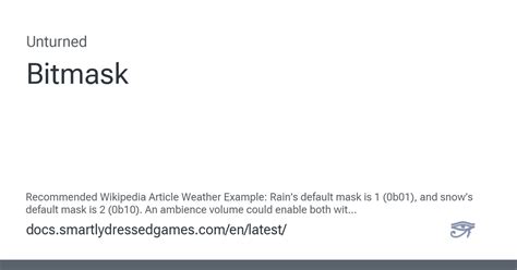 bitmask — unturned 3 x documentation