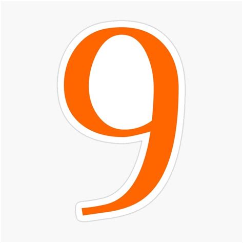 9 Number Orange Color Design Sticker For Sale By Jasoncj Color