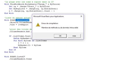 [xl 2016] probleme listview macros et vba excel