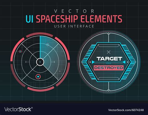 Ui Hud Infographic Interface Web Elements Vector Image