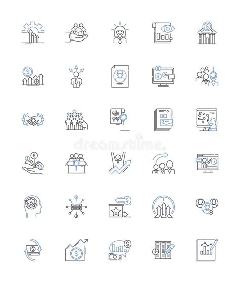 Task Efficiency Line Icons Collection Streamlining Optimization