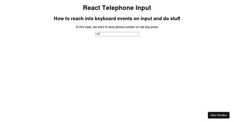 React Telephone Input Examples Codesandbox