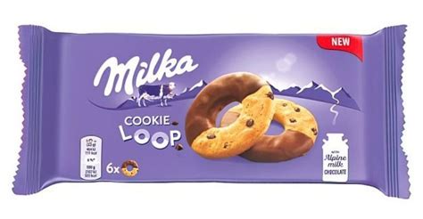 Печенье Mondelez Milka Choco Loop с кусочками шоколада, частично ...