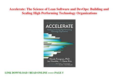 Ppt Read [p D F] Accelerate The Science Of Lean Software And Devops Building A
