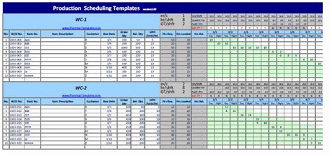 Production Scheduling Excel Template Shooters Journal