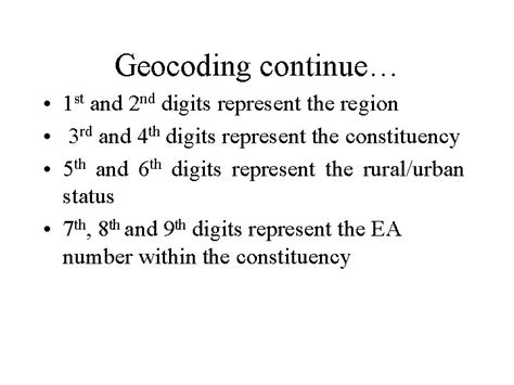GEOCODING AND CENSUS MAPPING WITH GIS IN NAMIBIA