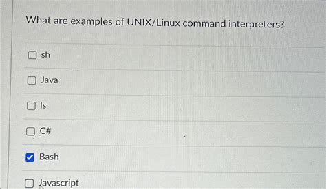 Solved What are examples of UNIX/Linux command | Chegg.com
